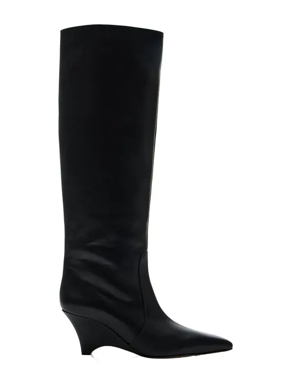 Freda Salvador Mariah Leather Knee Boots - Black