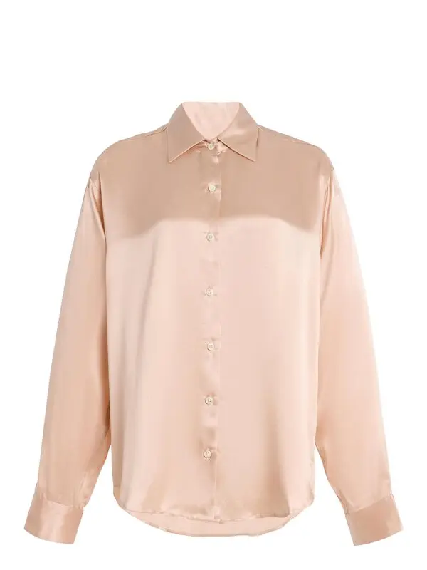 Comme Si La Classica Silk-charmeuse Shirt - Pink