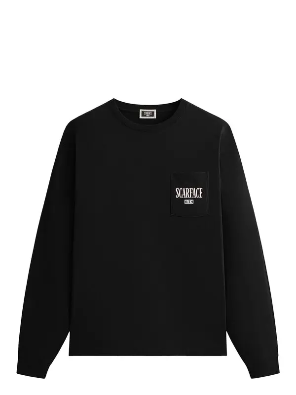 Kith For Scarface Statue Long Sleeve Pocket Tee - Black