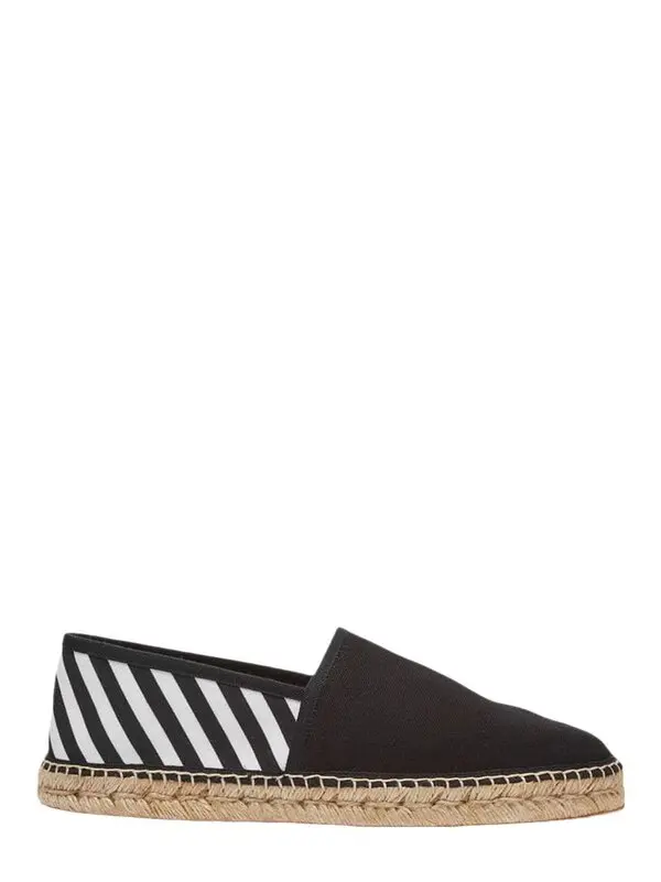 Off-White Canvas Espadrilles - Black
