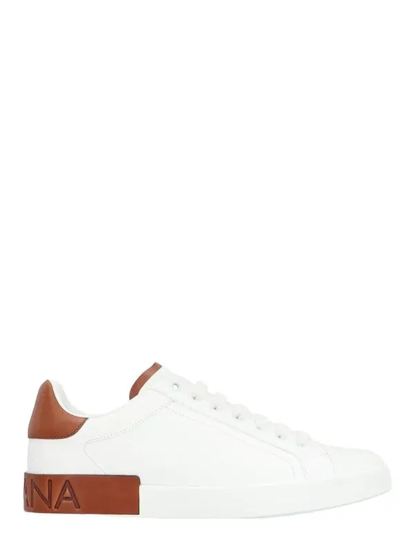 Dolce & Gabbana Portofino Leather Sneakers - White