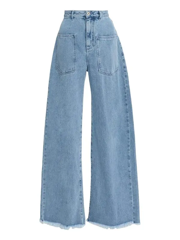 MARQUES' ALMEIDA Patch-pocket Boyfriend Jeans - Light Blue
