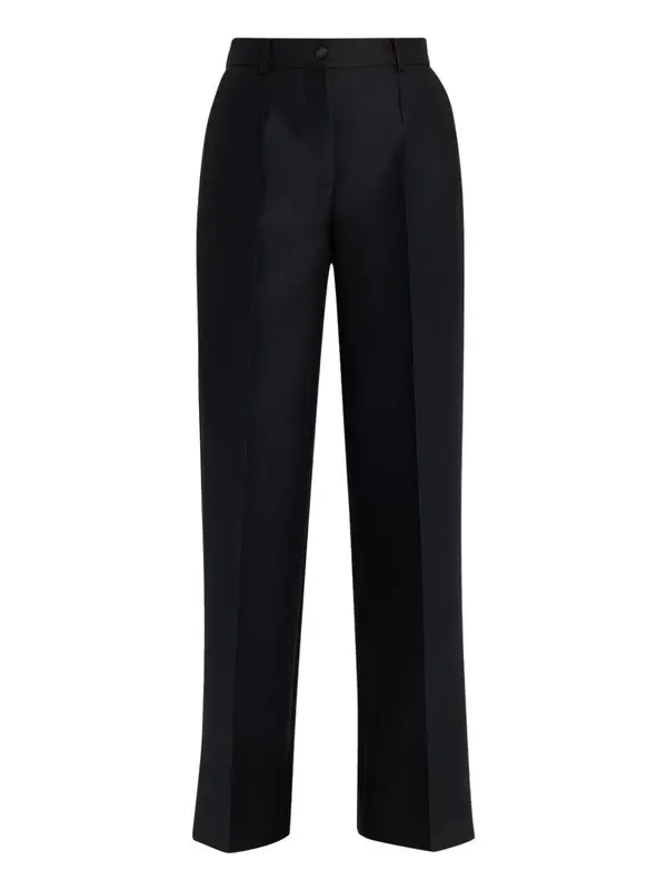 Dolce & Gabbana Faille Heavy Wool-blend Pintuck Trousers - Black