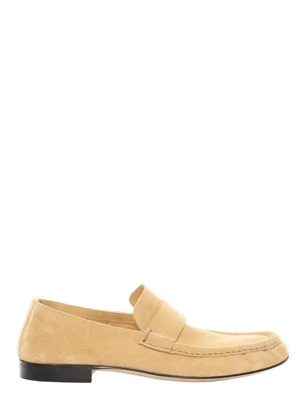 THE ROW Calf Suede Slip-on Loafers - Yellow