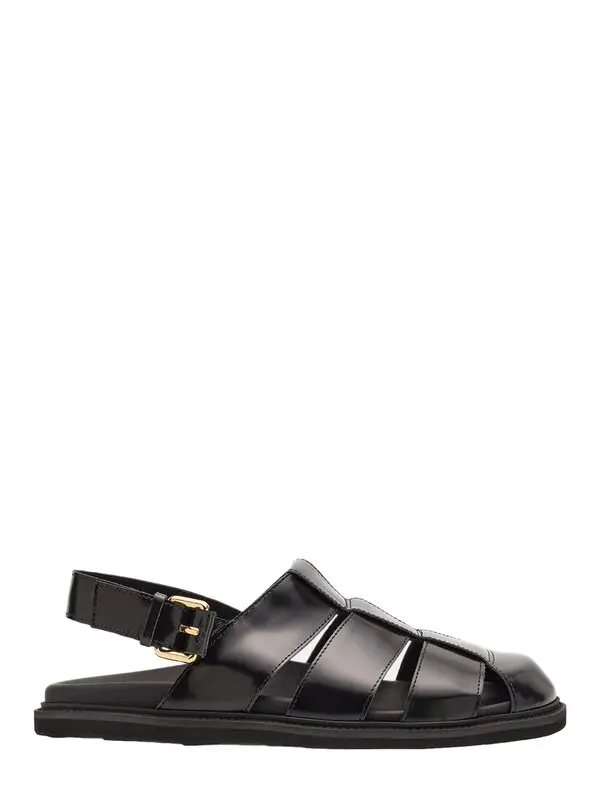 Moschino Leather Fisherman Sandals - Black
