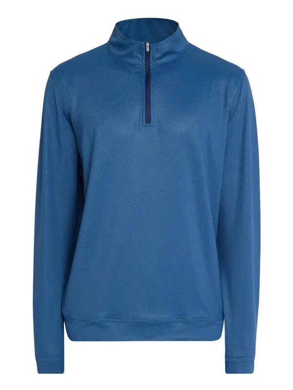 Peter Millar Birdseye Performance Quarter-zip Pullover - Blue Haze