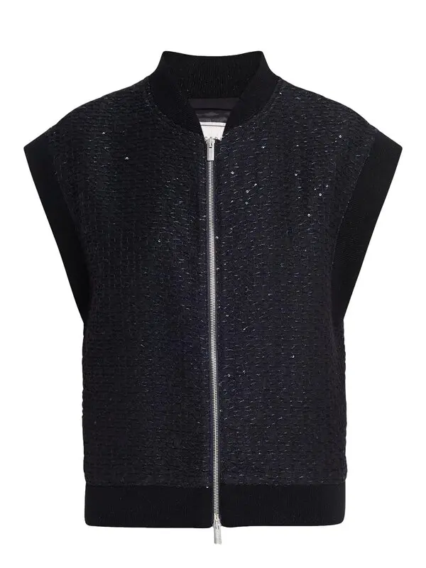Peserico Sequin-embellished Vest - Ink