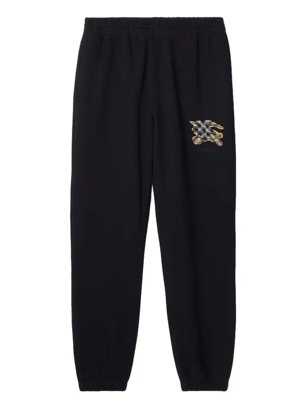 Burberry Ekd Check Cotton Jogging Pants - Black