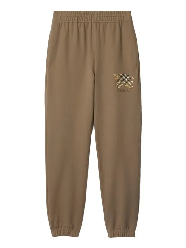 Burberry Ekd Check Cotton Jogging Pants - Clay Brown