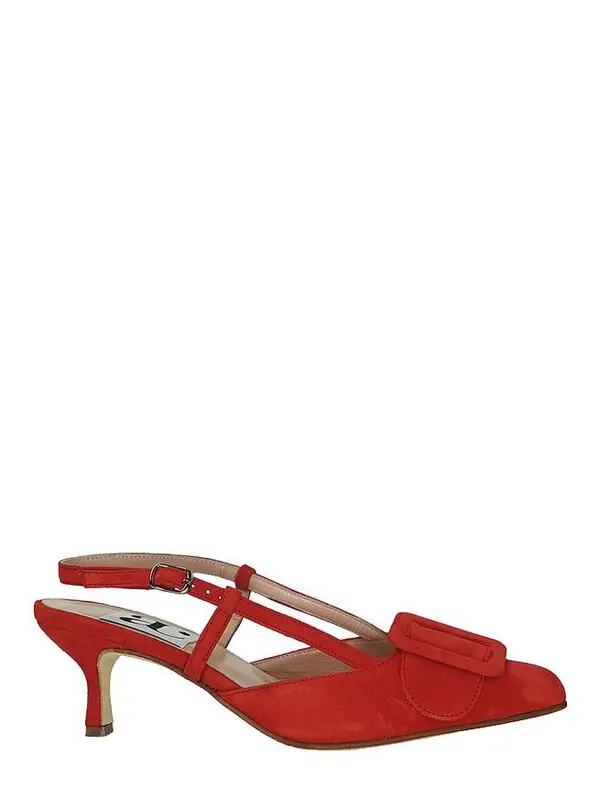 ANDREA CARRANO Mia Slingback Kitten Heel - Red-orange