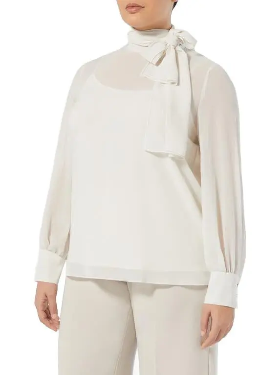 Marina Rinaldi Kelly Tie Neck Tunic - Ivory