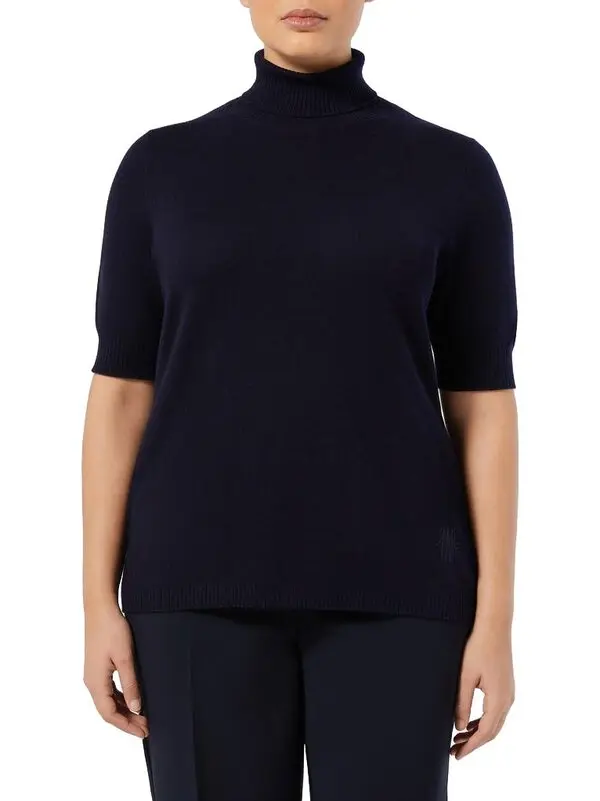 Marina Rinaldi Nepal Turtleneck Cashmere Sweater - Navy