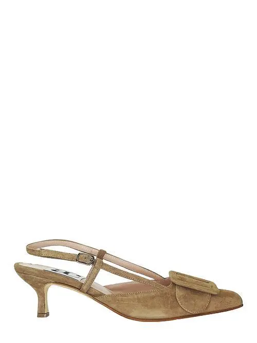 ANDREA CARRANO Mia Slingback Kitten Heel - Camel