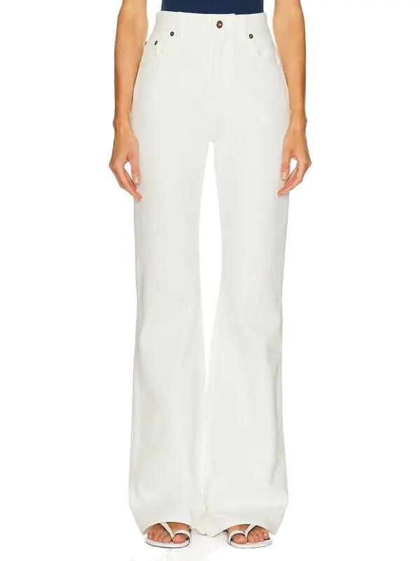 Gabriela Hearst Willa Bootcut Jean In Recycled Cotton Denim - White