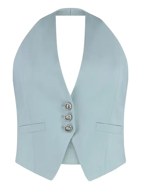 Pinko Moretta Single-breasted Vest - Blue