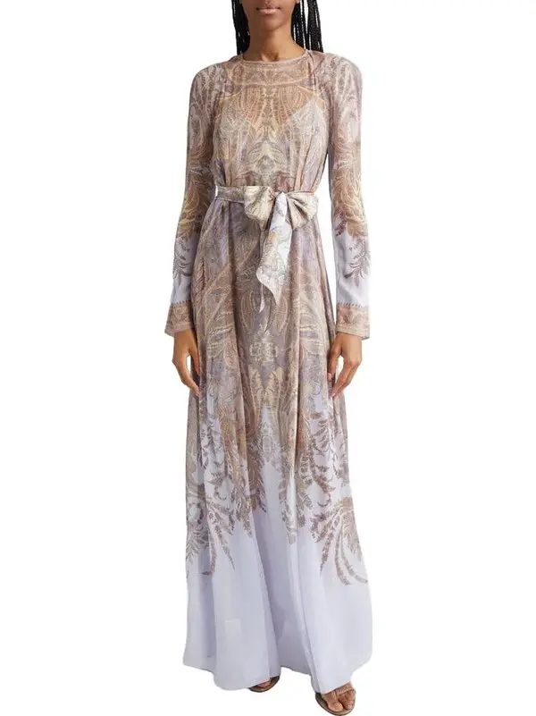 Zimmermann Hypnotic Paisley Maxi Dress - Lilac Paisley