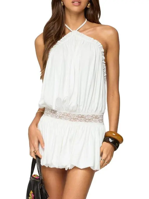 EDIKTED Aida Open Back Mini Dress - White