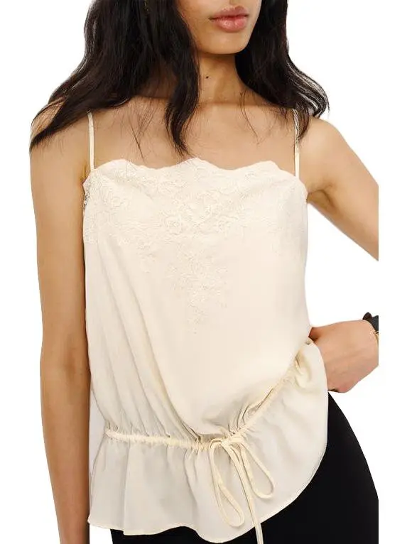 REFORMATION Silvia Silk Camisole - Fior Di Latte