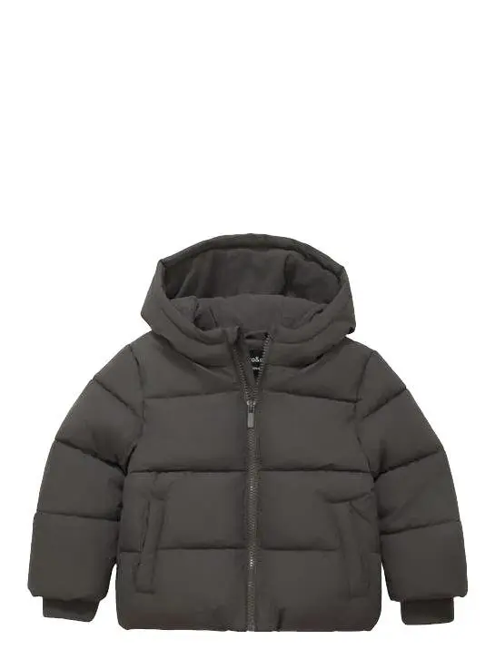 ROKKA&ROLLA Fleece Lined Hooded Jacket - Shadow Gray
