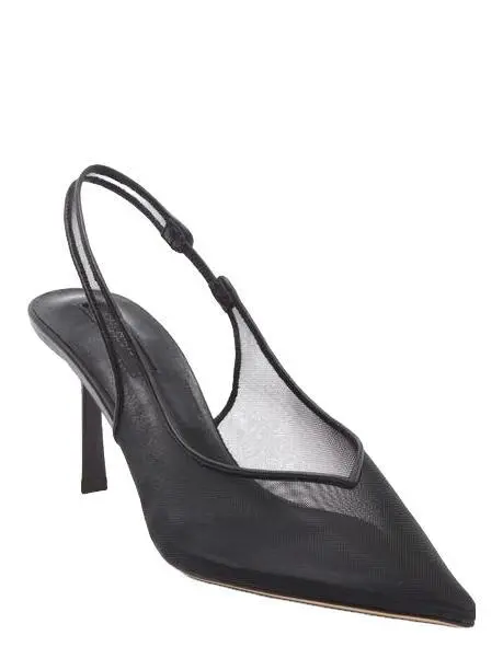 TONY BIANCO Breeze Pointed Toe Slingback Pumps - Black Nylon