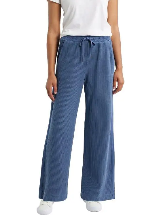 CITY BLUES Waffle Knit Lounge Pants - Blue