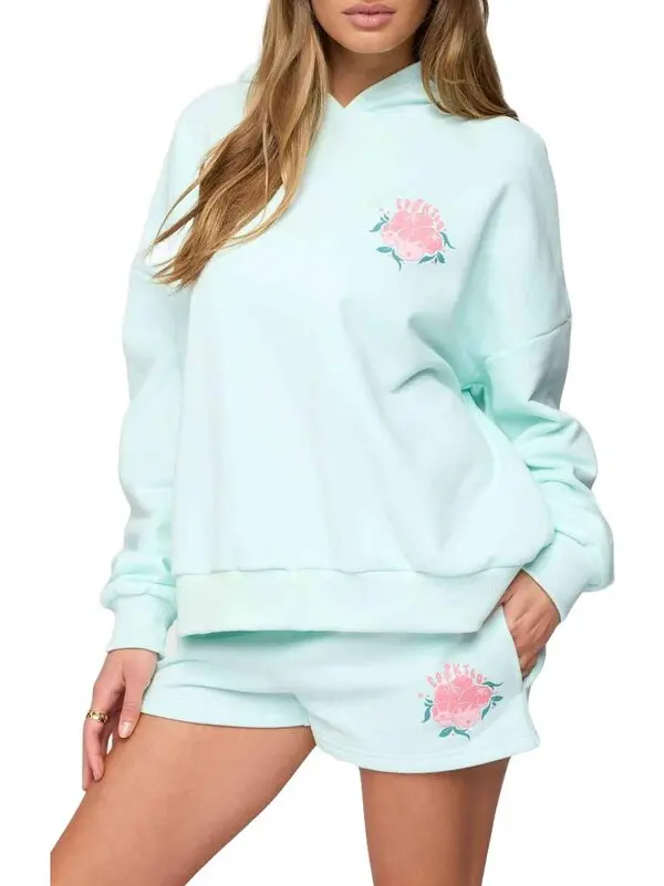 EDIKTED Beach Bloom Hoodie - Mint