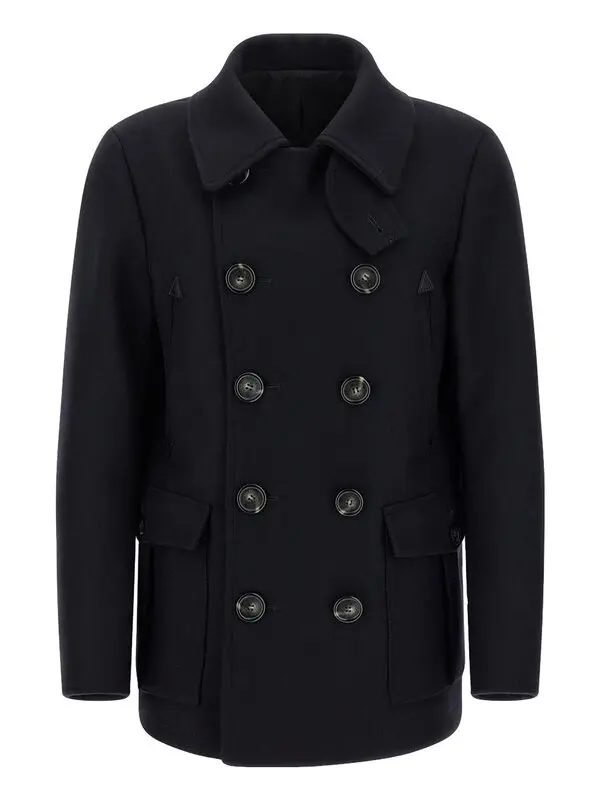 Dsquared2 Felted Wool Caban Coat - Blue