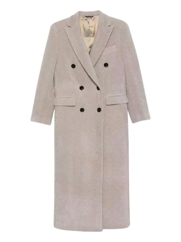 ERALDO Double-breasted Tailored Coat - Grey