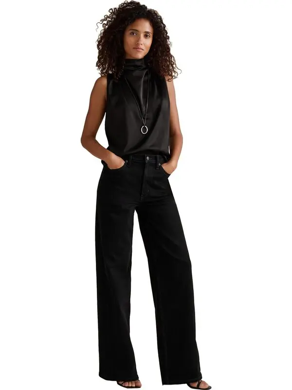 Banana Republic The Icon Classic Wide-leg Jean - Black Rinse Wash