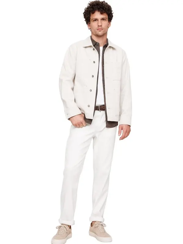 Banana Republic Straight Linen-cotton Traveler Pant - White