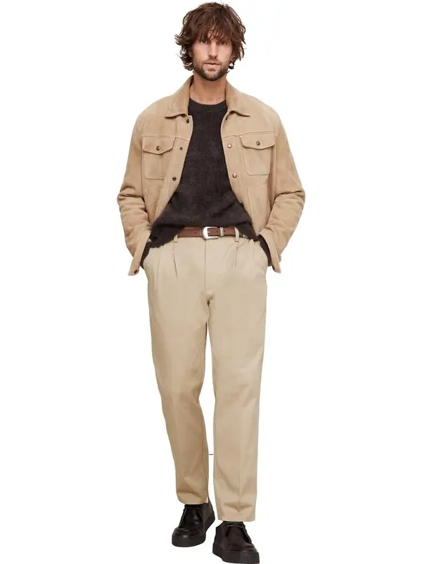 Banana Republic Pleated Cropped Italian-stretch Chino - Khaki Beige