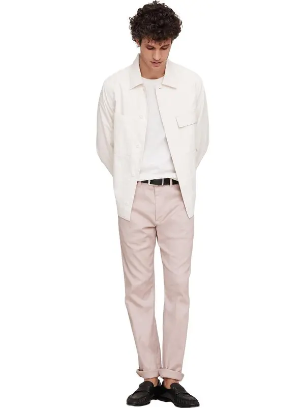 Banana Republic Athletic Slim Linen-cotton Chino - Faded Pink