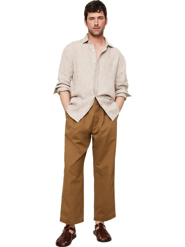 Banana Republic Loose Lightweight Cotton Pull-on Pant - Horse Hair Brown