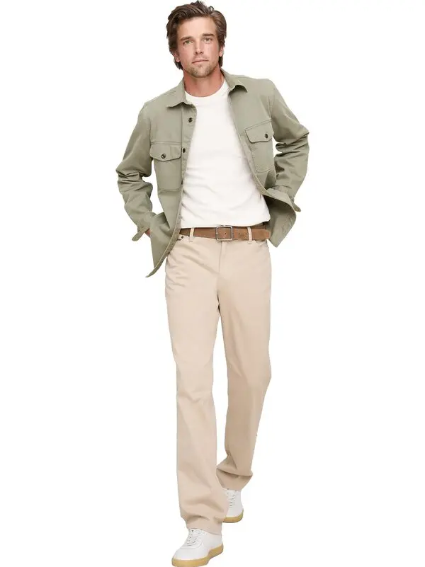 Banana Republic Straight Traveler Pant - Light Khaki