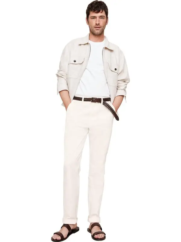 Banana Republic Athletic Slim Stretch Chino - Iced Vanilla Ivory