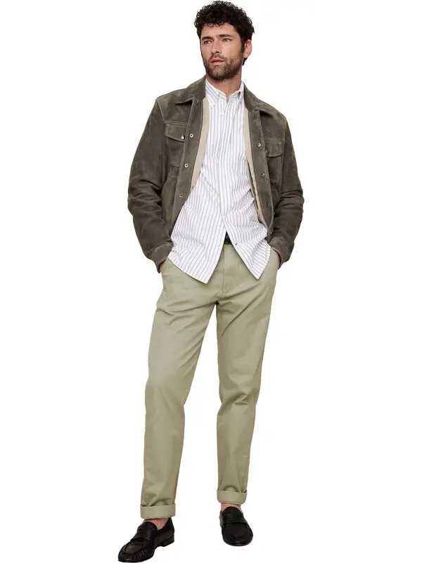 Banana Republic Athletic Slim Stretch Chino - Olive Green