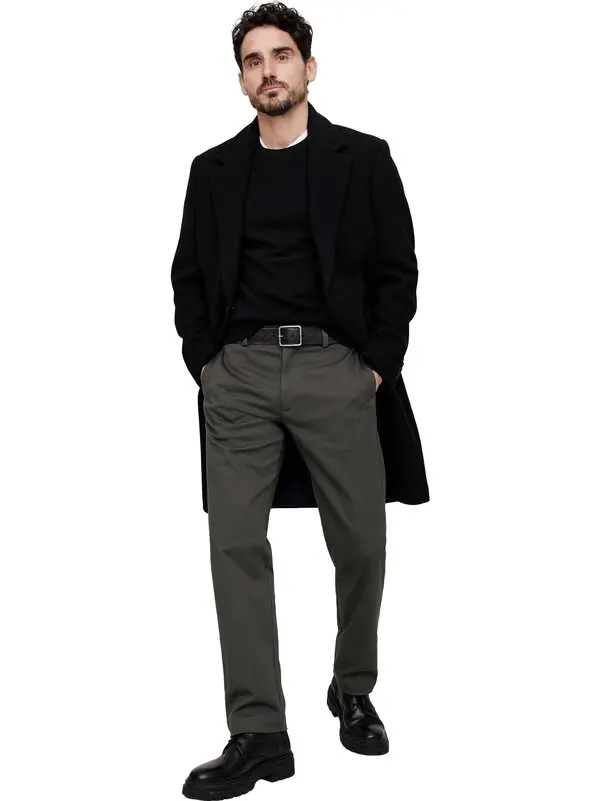 Banana Republic Straight Italian-stretch Chino - Charcoal Gray