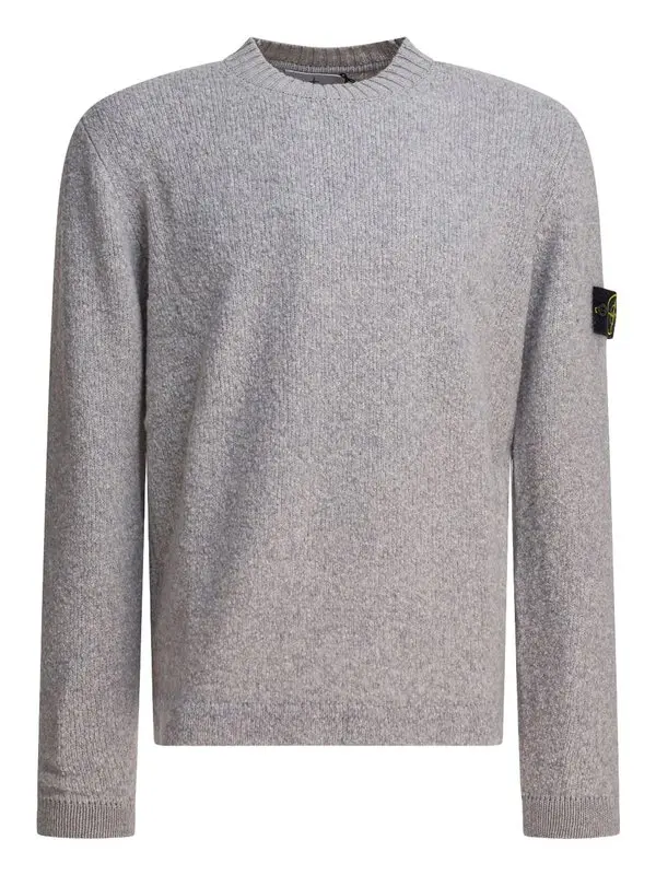 Stone Island Wool Blend Crewneck Knitwear - Grey
