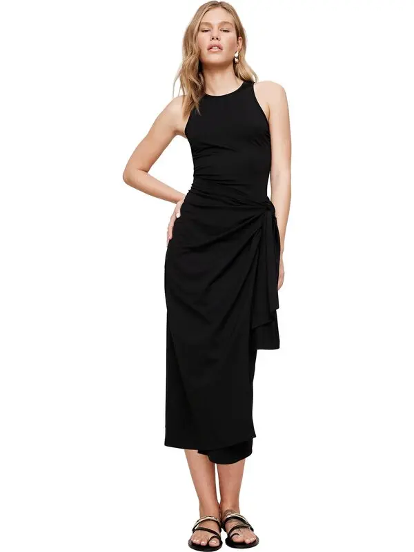 Banana Republic Knit Wrap Dress - Black