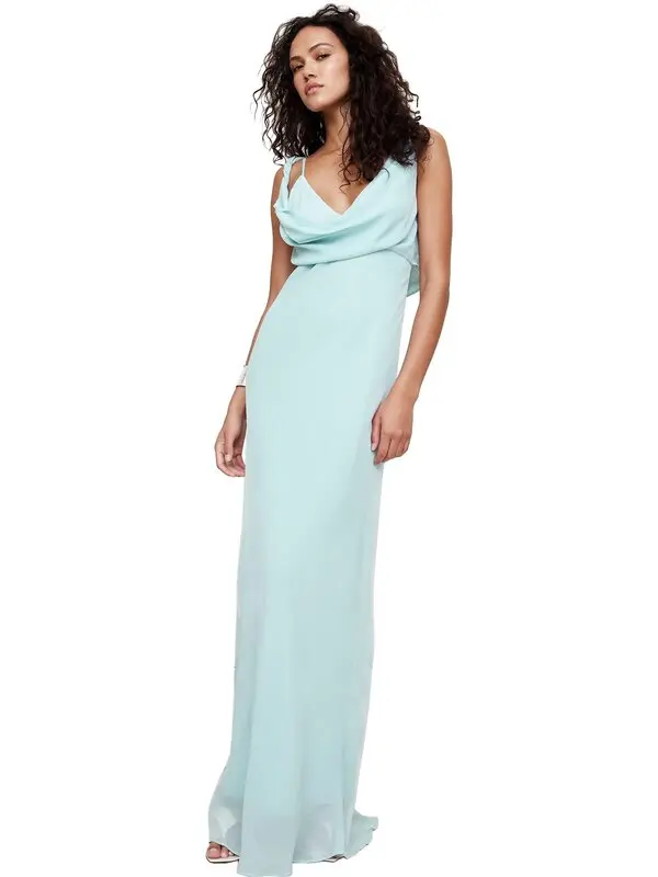 Banana Republic Twisted Shoulder Maxi Dress - Bali Blue