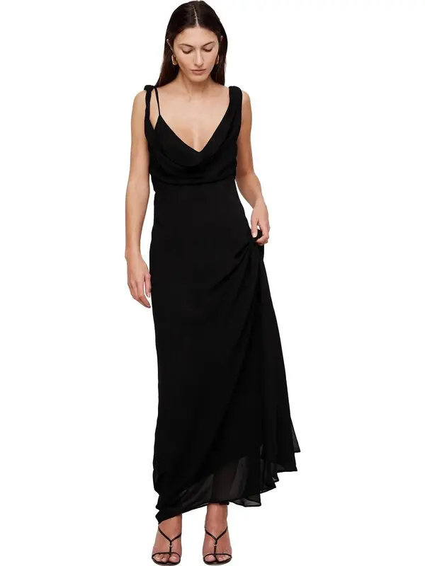 Banana Republic Twisted Shoulder Maxi Dress - Black