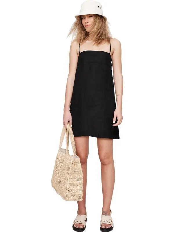 Banana Republic Linen Mini Dress - Black