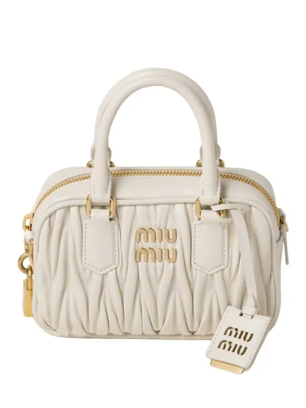 Miu Miu Arcadie Matelassé Nappa Leather Bag - White