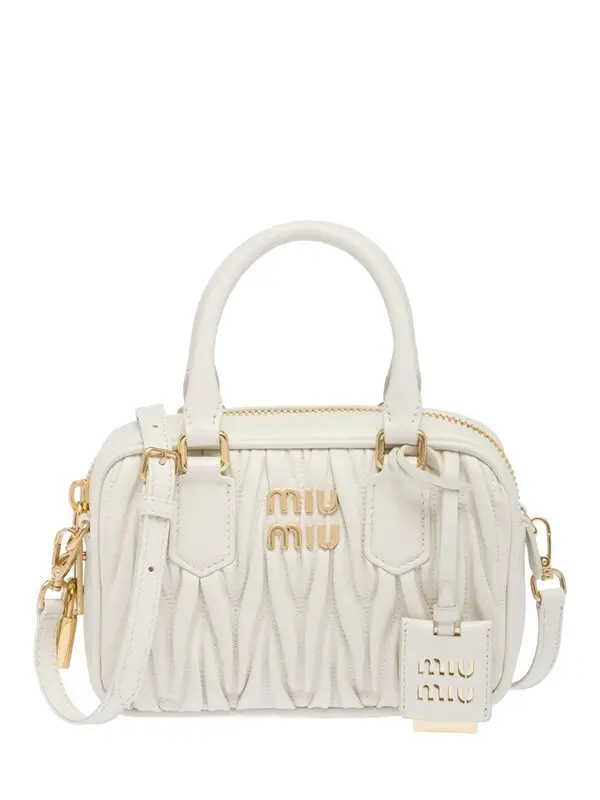 Miu Miu Arcadie Matelassé Nappa Leather Bag - White