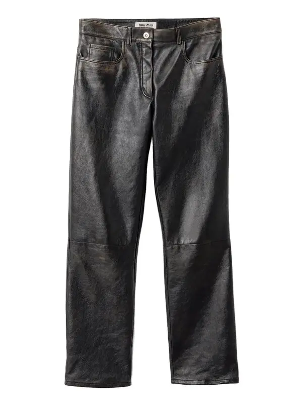 Miu Miu Nappa Leather Pants - Black