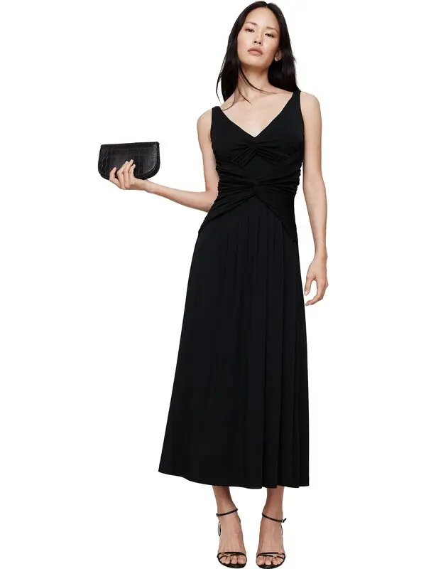Banana Republic Double-twist Jersey Midi Dress - Black