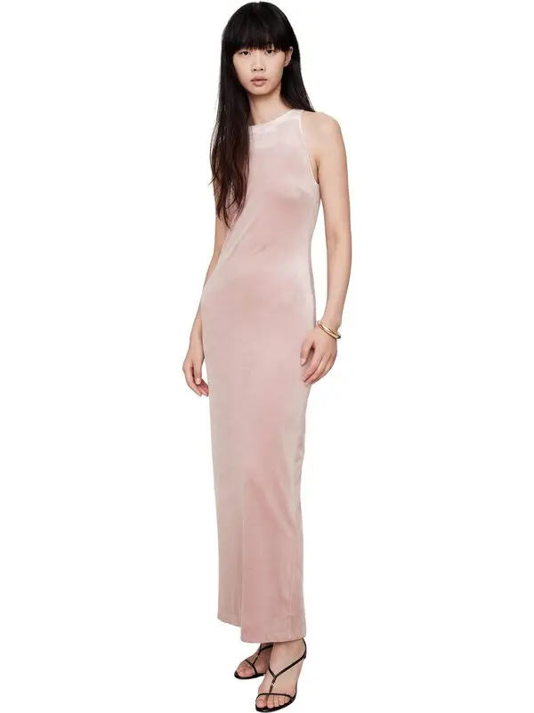 Banana Republic Stretch-velvet Maxi Dress - Blush Pink