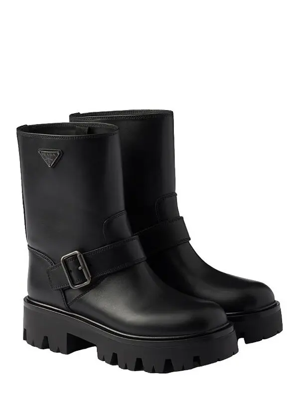Prada Leather Boots - Black