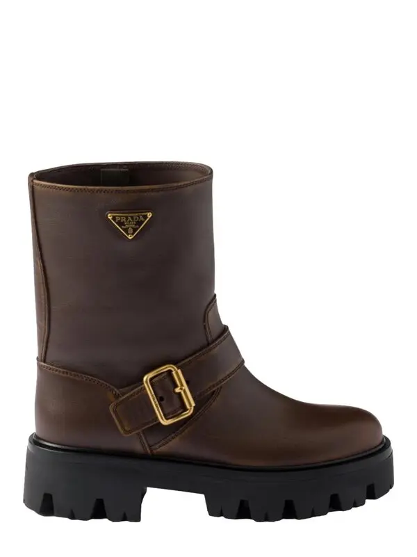Prada Leather Boots - Brown