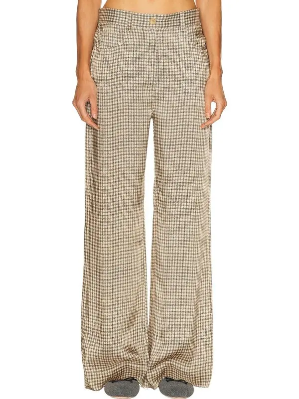 Acne Studios Poltana Fluid Check Pants - Beige